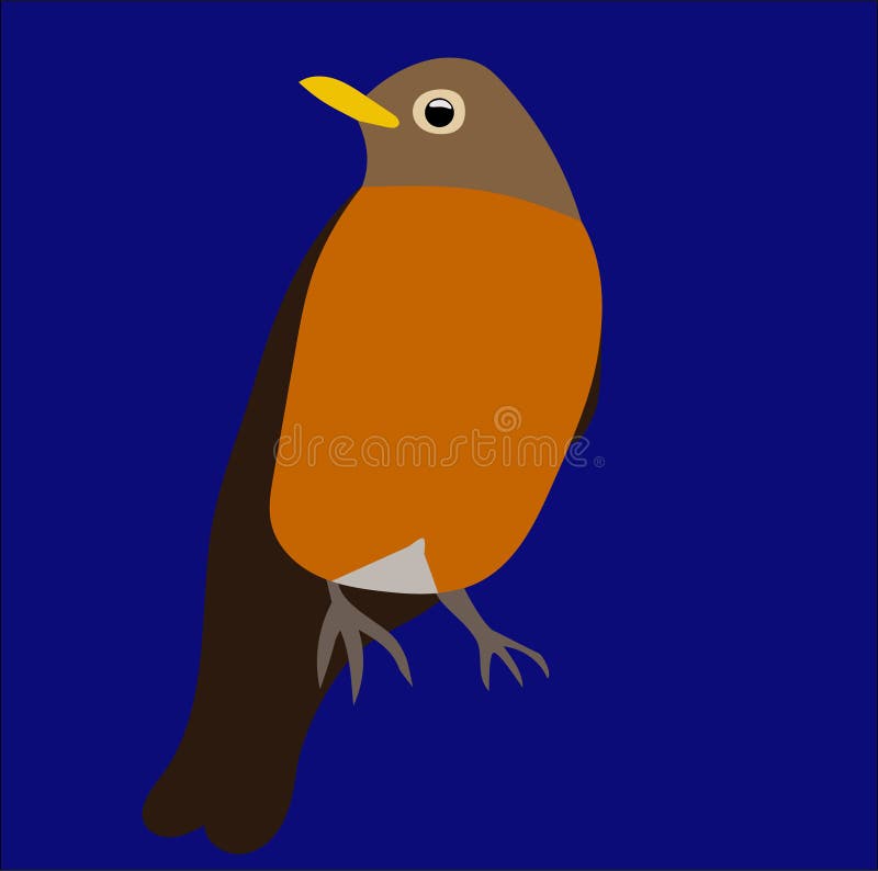 American robin graphic stock illustration. Illustration of oenas ...