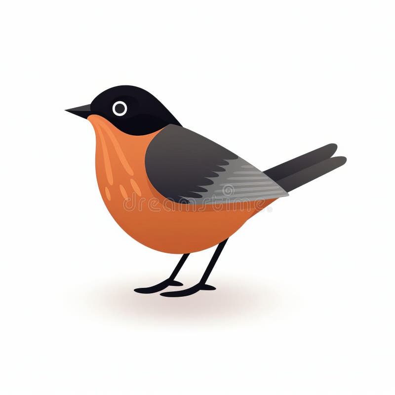 Minimalistic American Robin Icon on White Background in 2d Design Stock ...