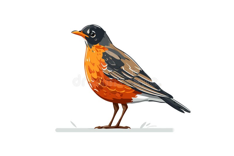 American Robin Natural American Robin Bird Isolated Stock Vector ...