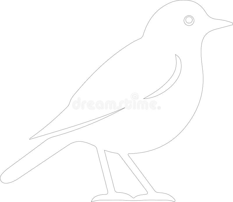 American Robin Outline Silhouette Generative Ai Stock Vector ...