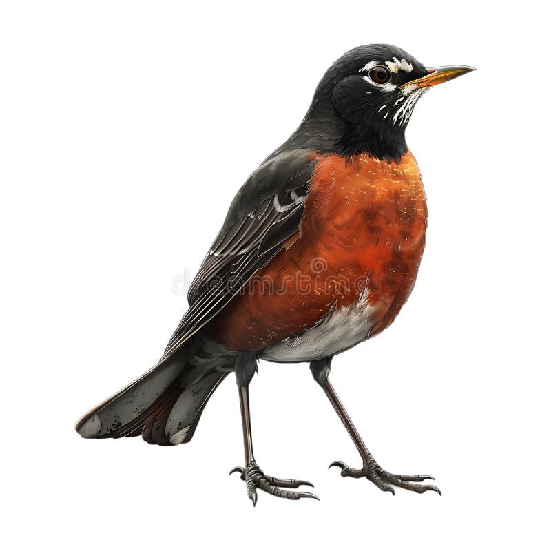 American Robin on Transparent Background - Ai Generated Stock ...