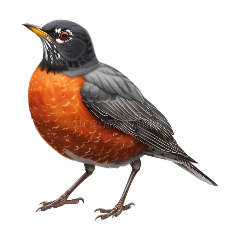 American Robin Vector Illustration Stock Vector - Illustration of ...