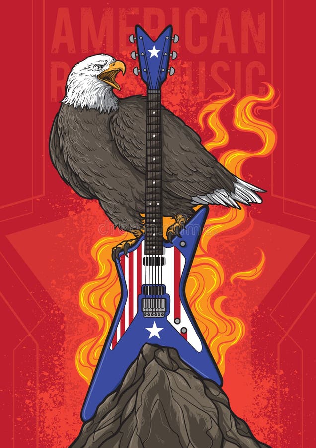 American Rock Music Concept. Vector Illustration Decorative Design ...