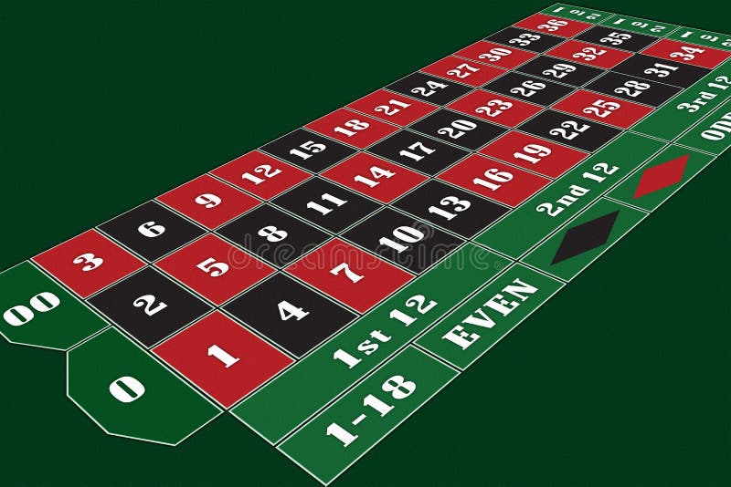 American Roulette Table Perspective Raster Illustration Stock ...