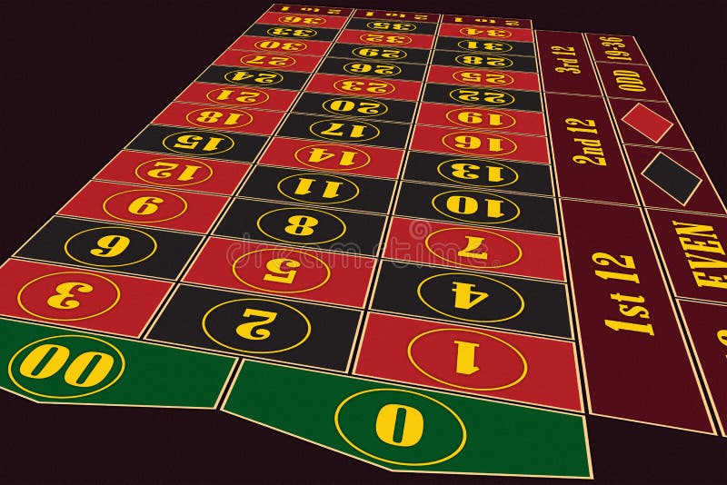 American Roulette Table Perspective Raster Illustration Stock Image ...