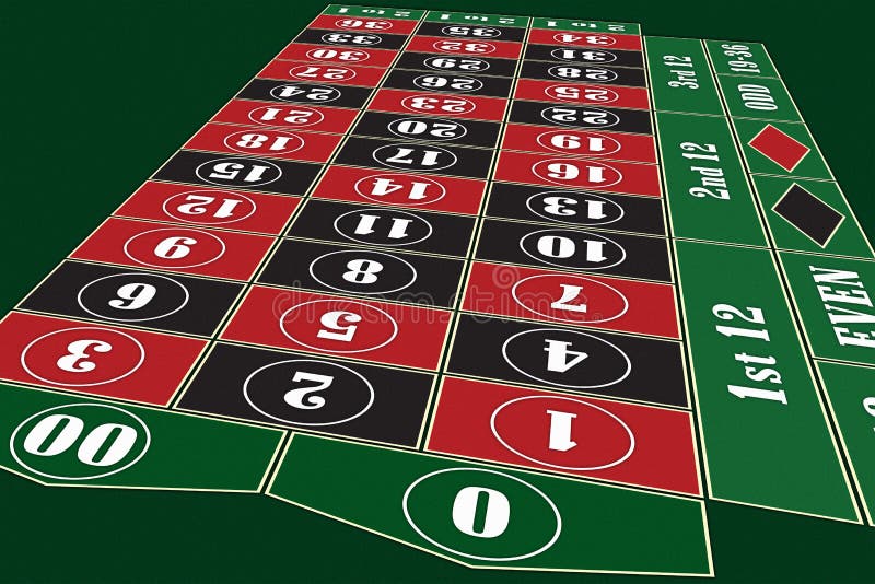 American Roulette Table Perspective Raster Illustration Stock ...