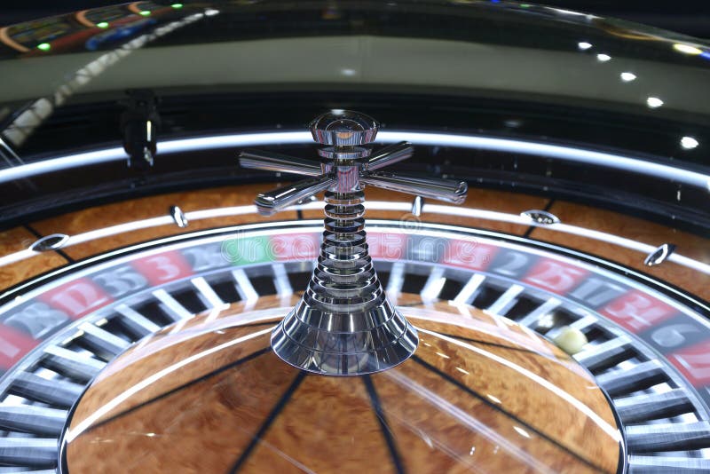 American Roulette Table, Playing. Roulette Wheel Spinning Clockwise ...