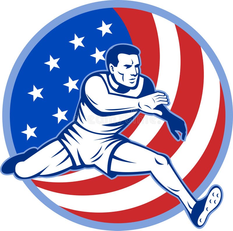 American runner sprinter stock illustration. Illustration of athlete ...