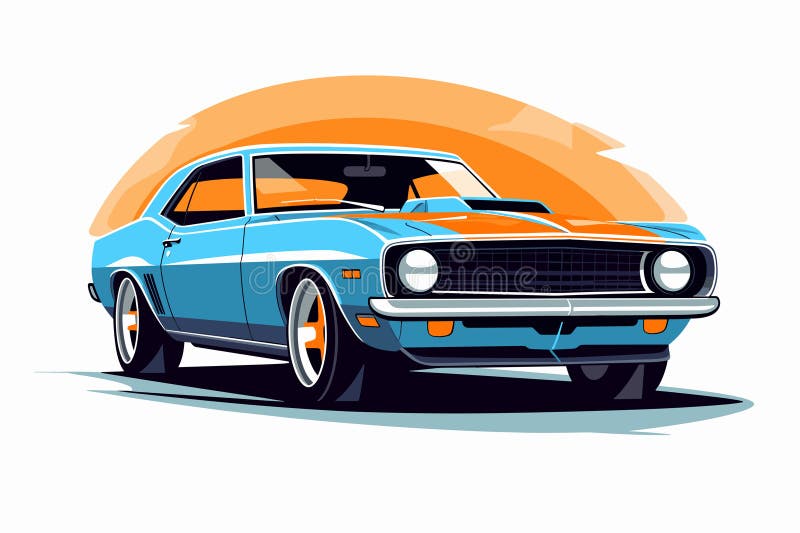 American 70s Customized Muscle Car. Vector Illustration Stock Vector ...