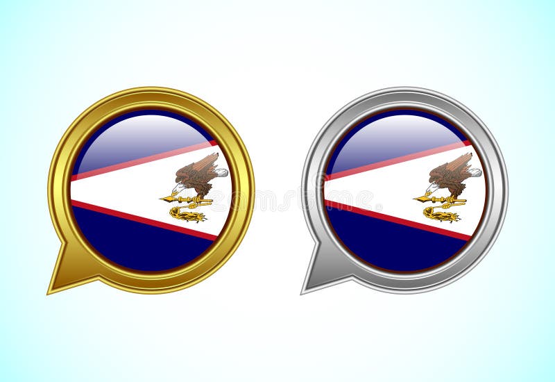 American Samoa Flag Speech Bubble. Speaking Flag Icon in Gold and ...