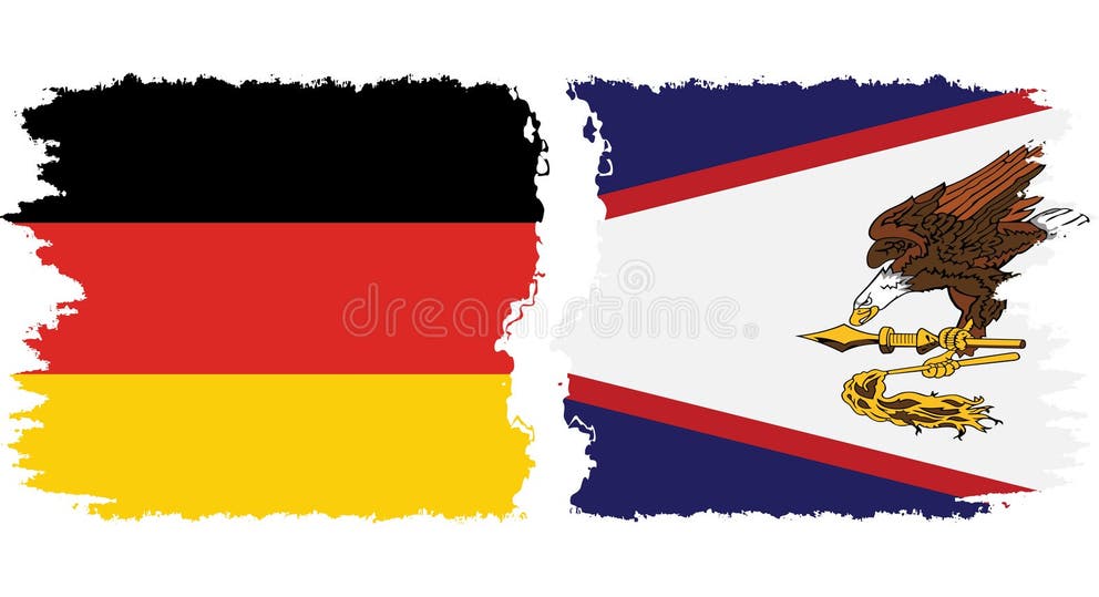 American Samoa and Germany Grunge Flags Connection Vector Stock Vector ...