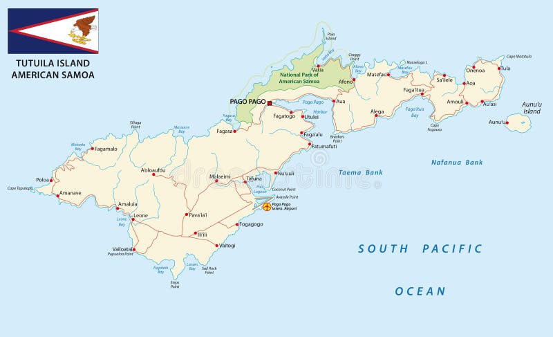 American samoa road map stock illustration. Illustration of national ...