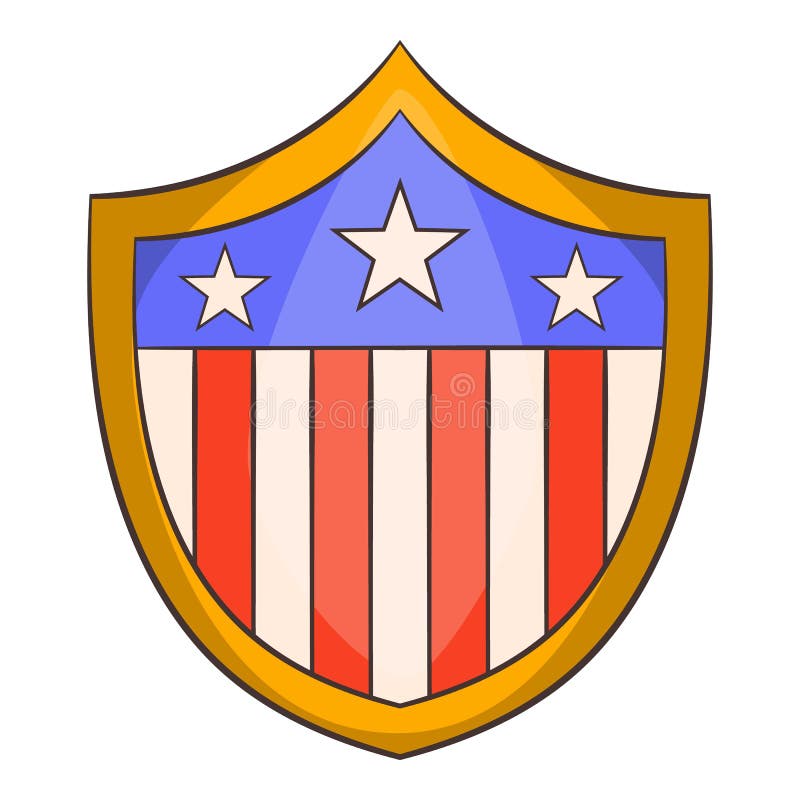 Striped Shield Icon, Flat Style Stock Vector - Illustration of object ...