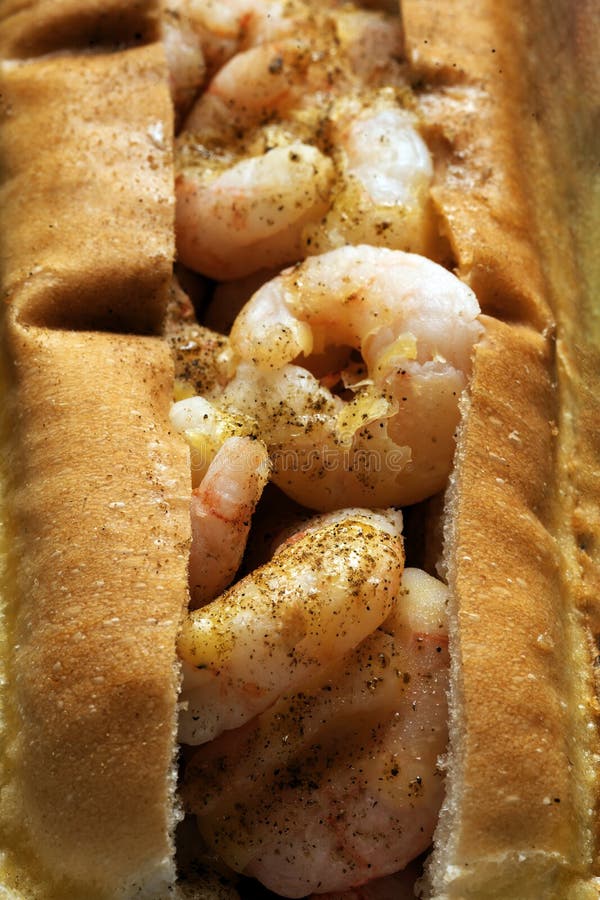 American shrimp roll stock image. Image of rustic, cooked - 261986065