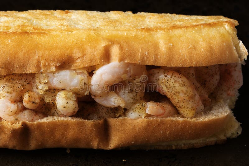 American shrimp roll stock photo. Image of closeup, horizontal - 261986080