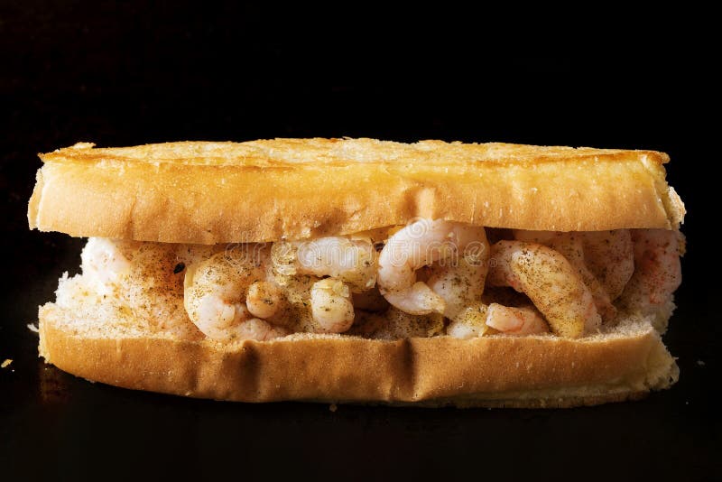 American shrimp roll stock image. Image of sandwich - 261986091