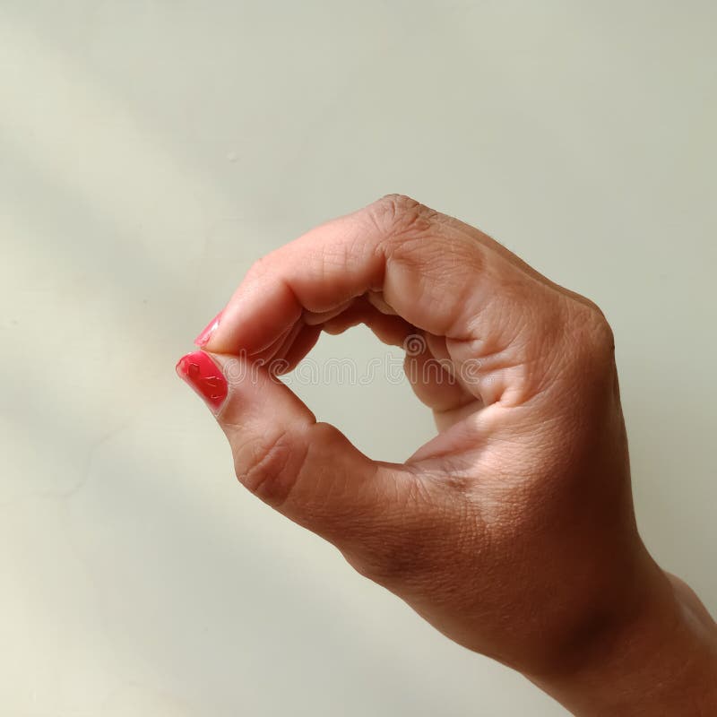 American Sign Language Alphabet Letter O Displayed with Isolated Hand ...