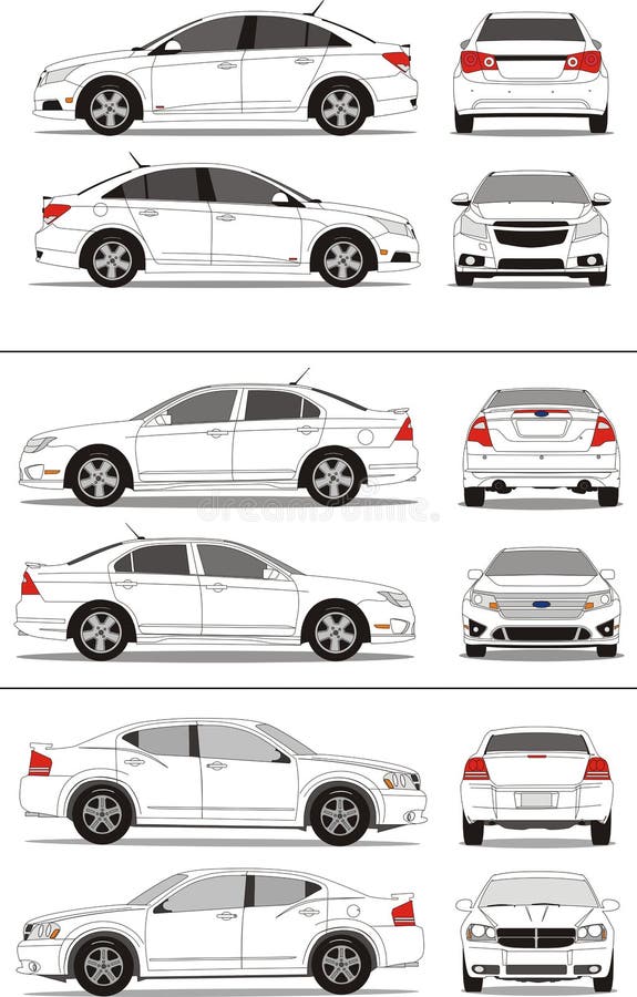 American Small Compact Sedan Car Stock Vector - Illustration of size ...