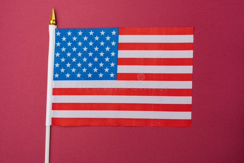 American Small Flag on Colored Paper. Abstract Background Stock Image ...