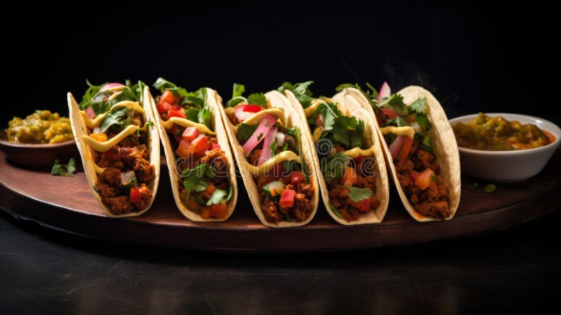 American Soft Shell Beef Tacos with Lettuce Tomato Cheese. Neural ...