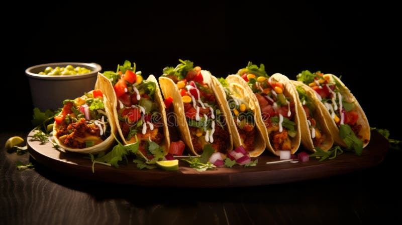 American Soft Shell Beef Tacos with Lettuce Tomato Cheese. Neural ...