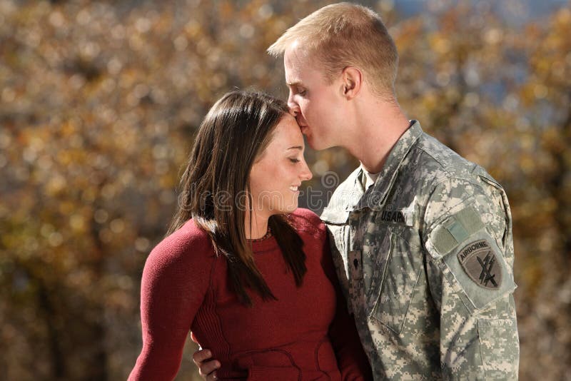 American Soldier stock image. Image of romance, cuddling - 3612105