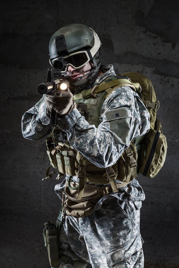 American Soldier Resting from Military Operation Stock Photo - Image of ...