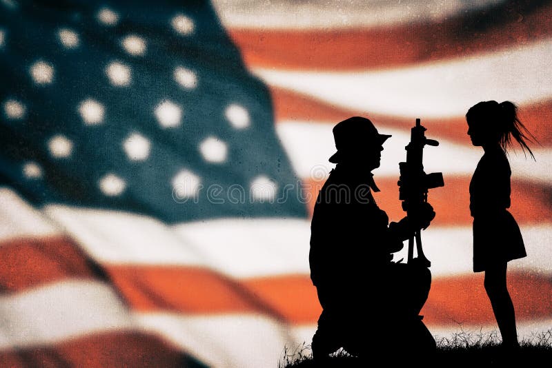Silhouette of the Cross of the Fallen Soldier. Stock Illustration ...