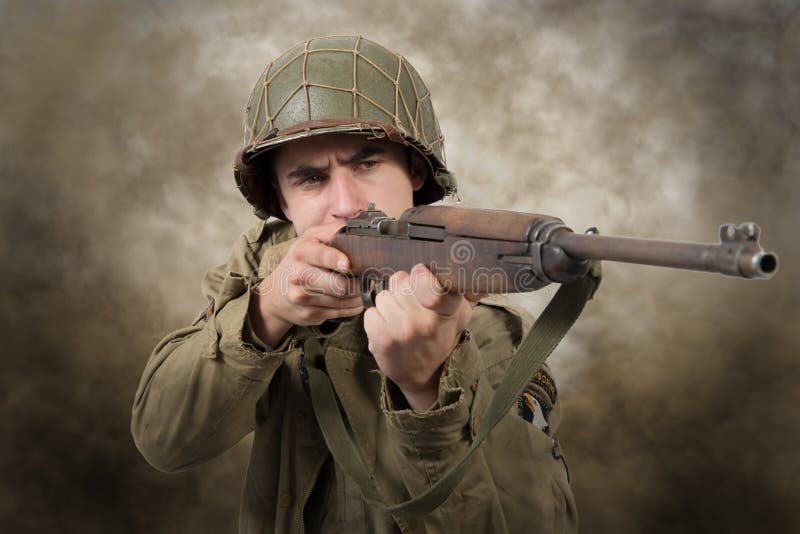 American Soldier Ww2 Attack Stock Image - Image of battle, explosion ...
