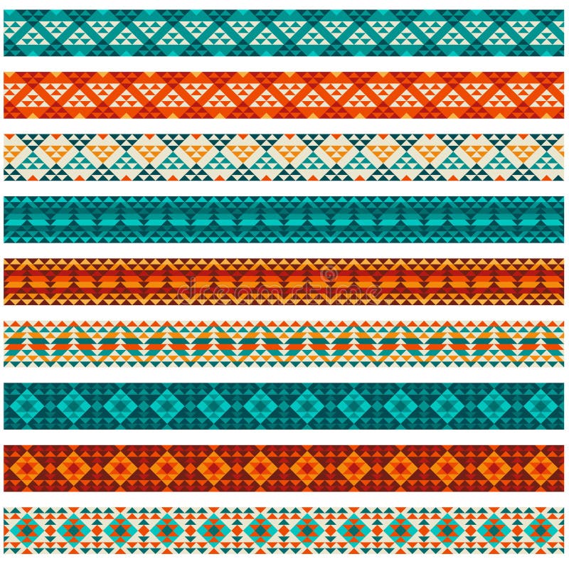 American Southwest Decorative Geometric Pattern Border Patterns Stock ...