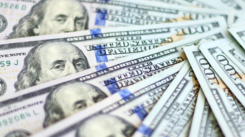 American Stack of 100 Dollar Paper Bills. Background with Money. Stock ...