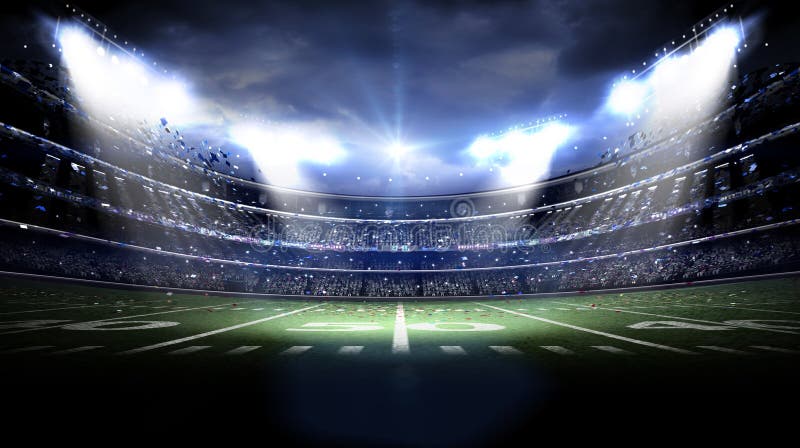 American stadium at night stock photo. Image of blue - 72145608