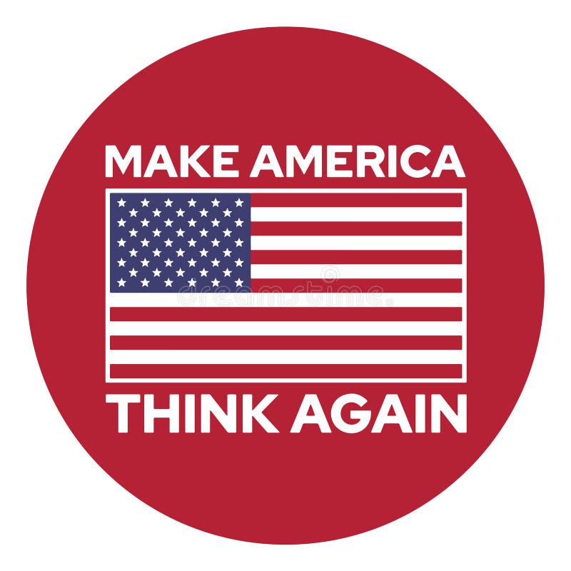 American Sticker Labeled MAKE AMERICA THINK AGAIN Stock Vector ...