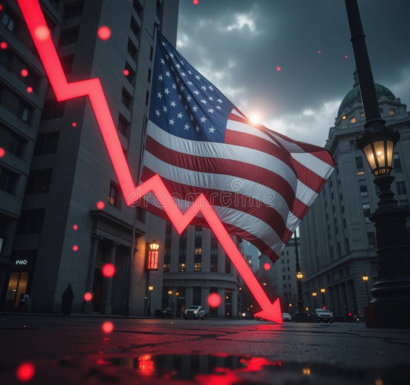 American Stock Market Going Up and Down Stock Illustration ...