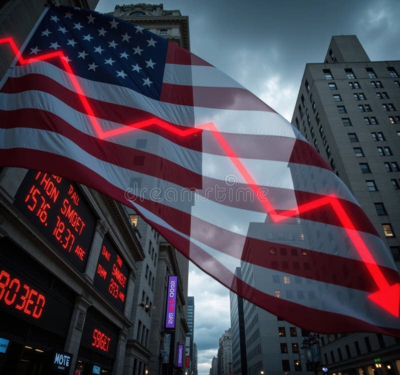 American Stock Market Going Up and Down Stock Illustration ...