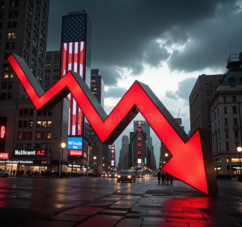 American Stock Market Going Up and Down Stock Illustration ...