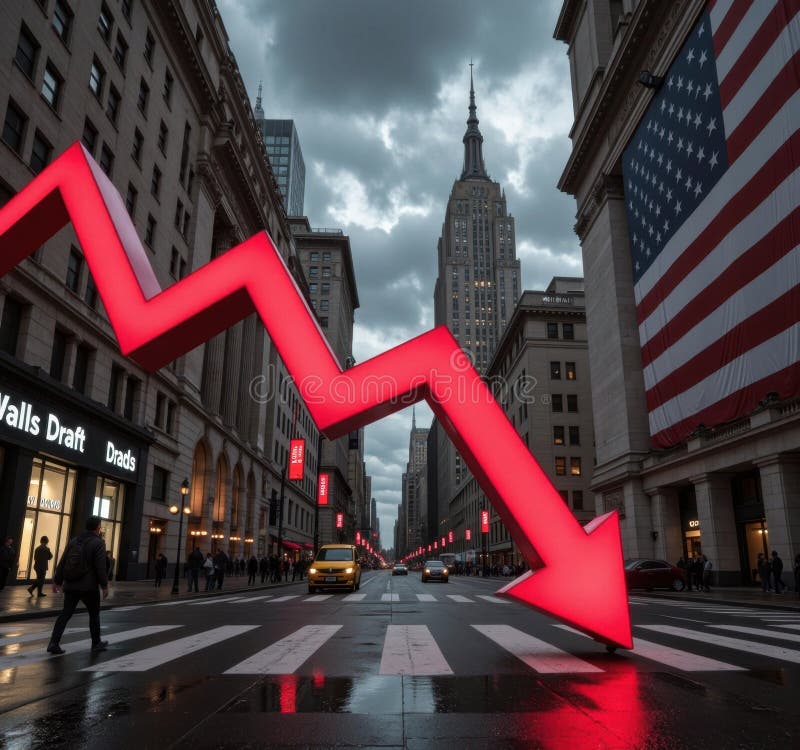 American Stock Market Going Up and Down Stock Illustration ...