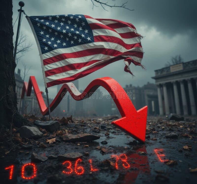 American Stock Market Going Up and Down Stock Illustration ...