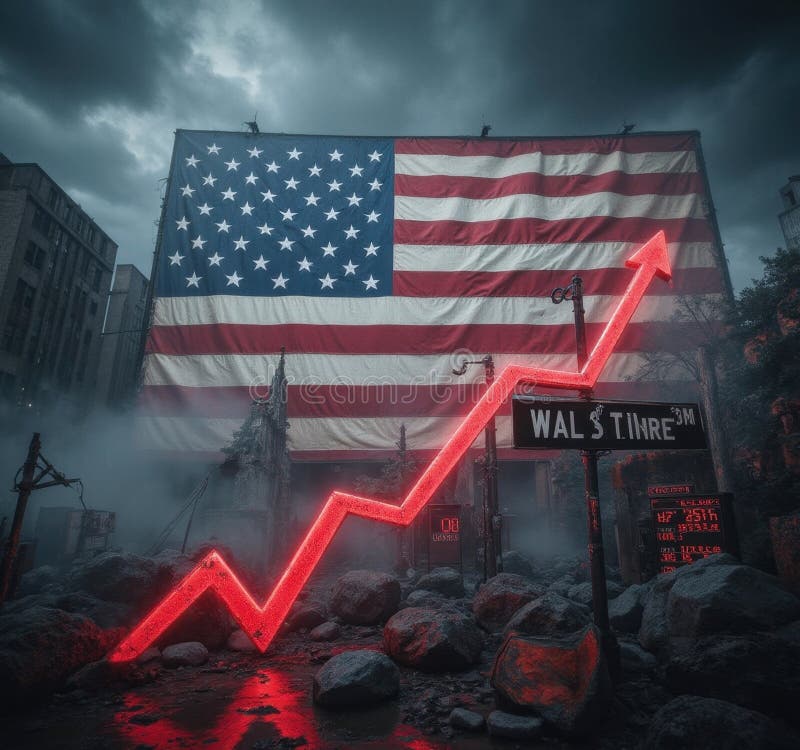 American Stock Market Going Up and Down Stock Illustration ...