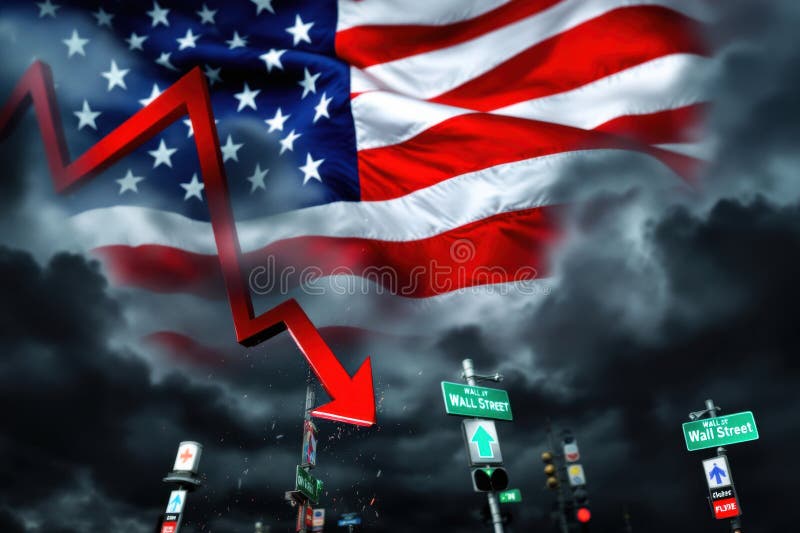 American Stock Market Going Up and Down Stock Illustration ...