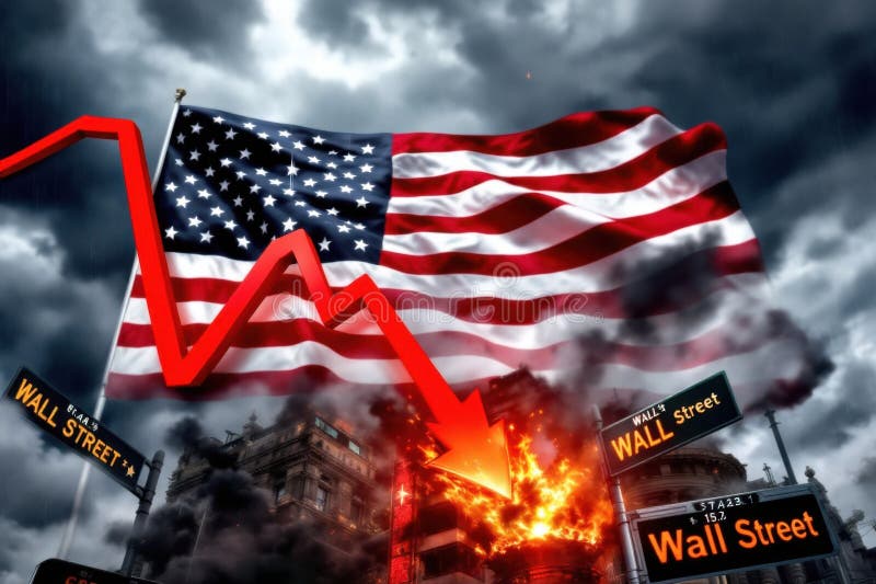 American Stock Market Going Up and Down Stock Illustration ...