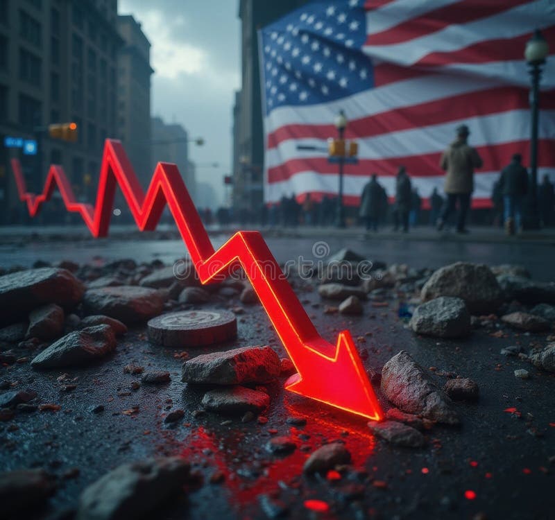 American Stock Market Going Up and Down Stock Illustration ...