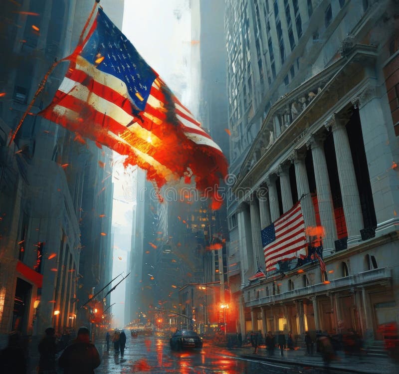 American Stock Market Going Up and Down Stock Illustration ...