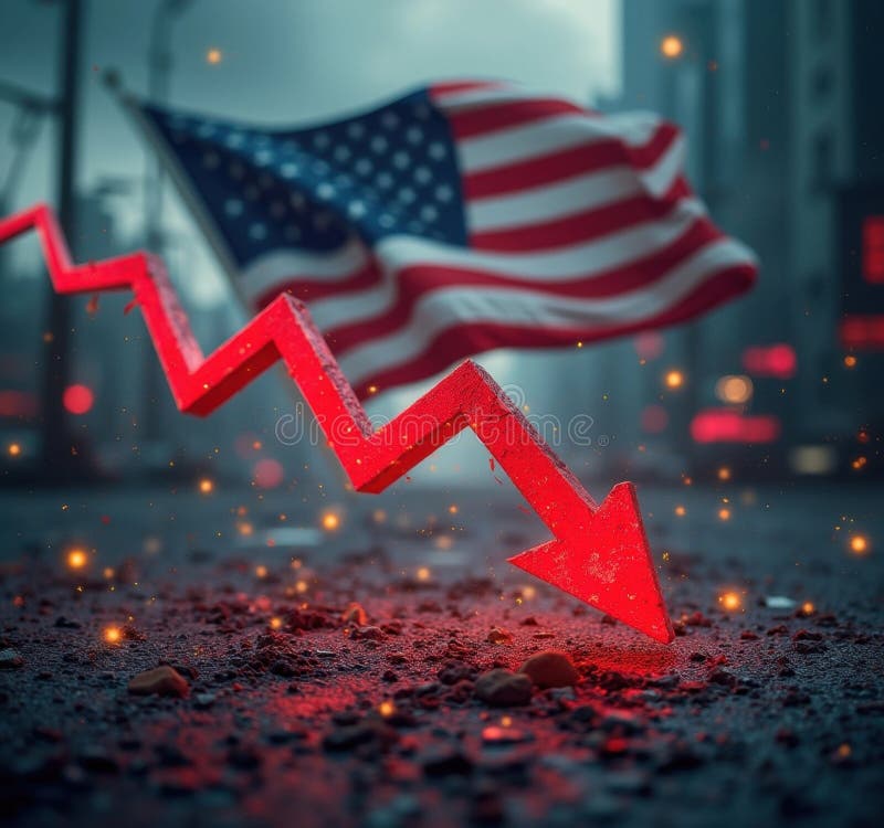 American Stock Market Going Up and Down Stock Illustration ...