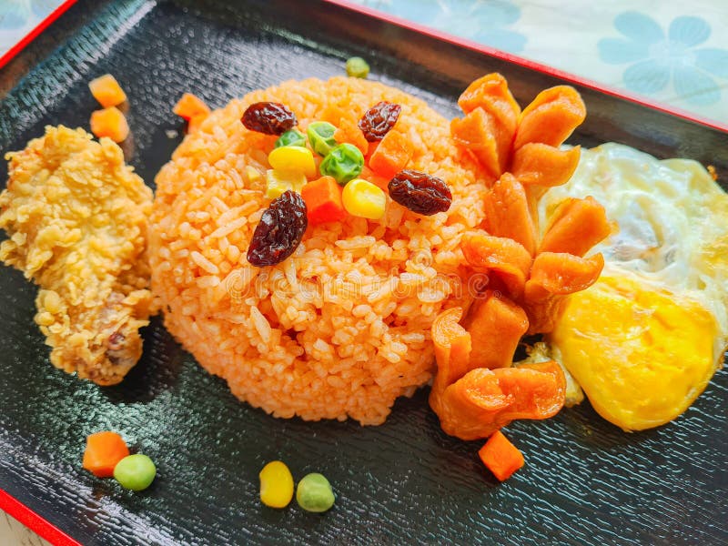 American Style Breakfast Set, Fried Rice Stock Image - Image of cooking ...