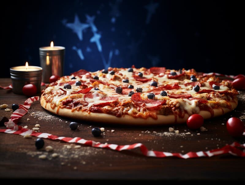 An American Style Pizza for American Independence Day Stock ...