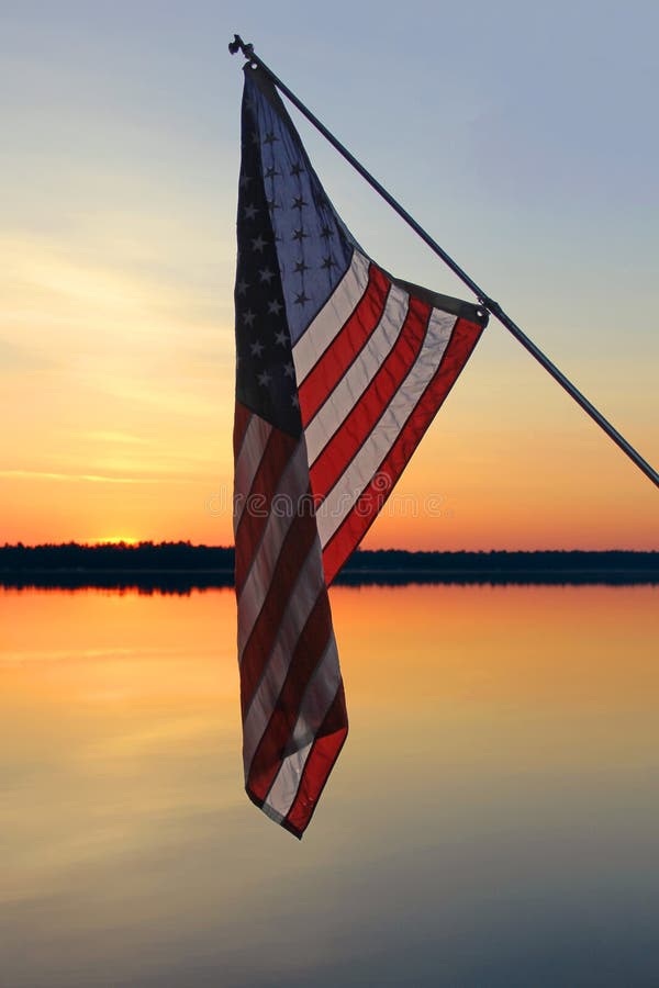 American Sunset stock image. Image of fourth, lake, grunge - 43408545