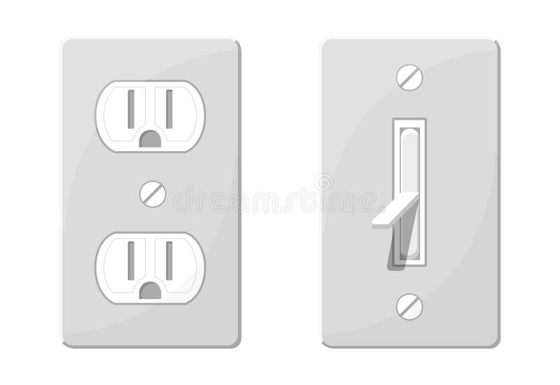 American Switch and Socket Icon on the Wall. Electricity Connector for ...