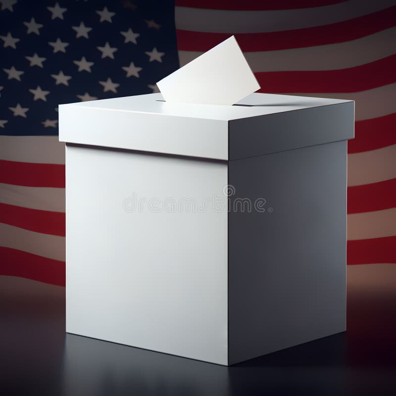 American Themed Ballot Box with Voting Card Stock Illustration ...