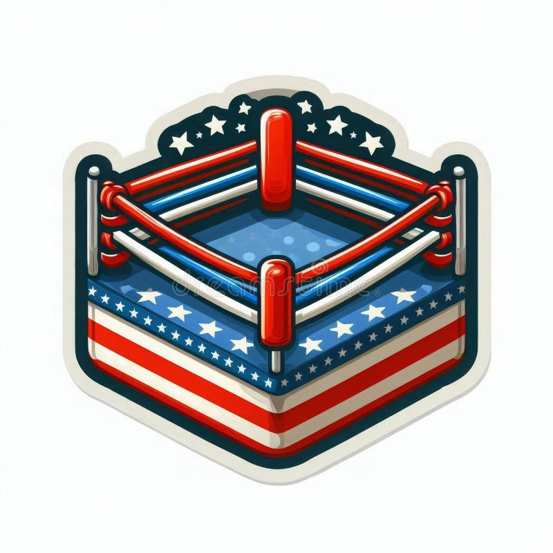 American-themed Boxing Ring Illustration with Stars and Stripes Design ...